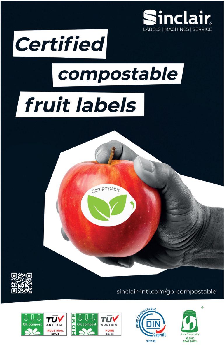 SINCLAIR: GROWTH FOR COMPOSTABLE FRUIT LABELS - Produce Business